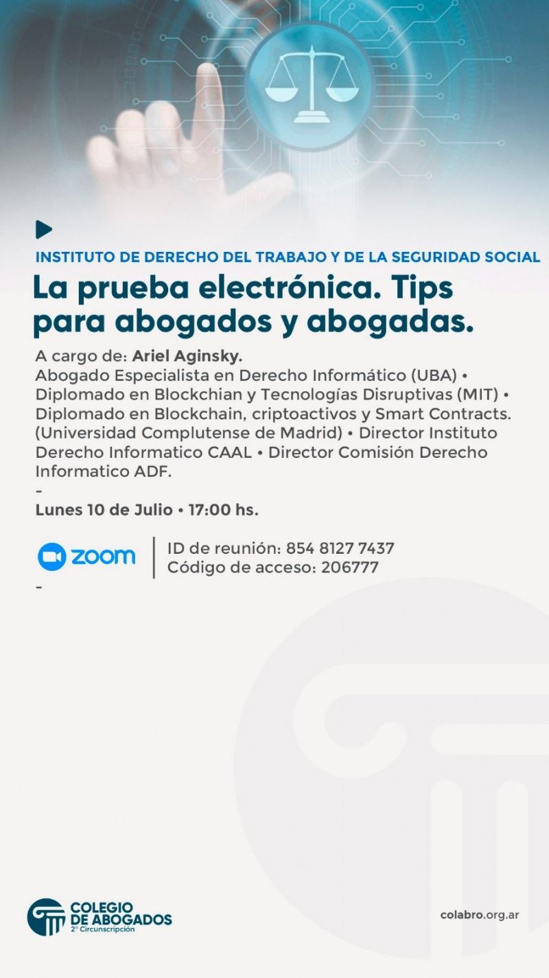 LA PRUEBA ELECTRONICA. TIPS PARA ABOGADOS Y ABOGADAS. - 10/07/2023 ...